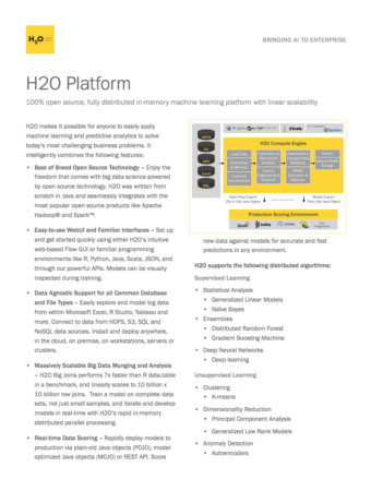 H2O Datasheet | H2O.ai